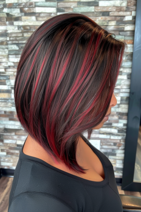 45 Sizzling Hot Red Highlights Ideas for Black Hair - Flo's Blog
