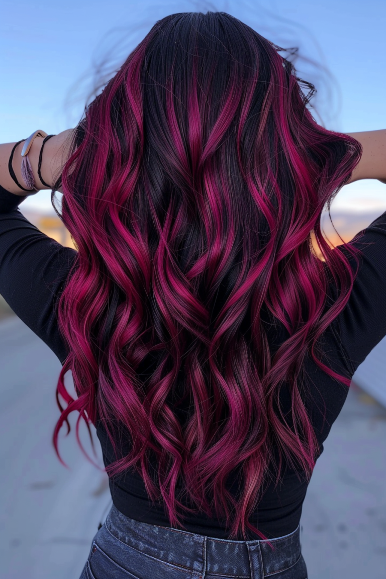 45 Sizzling Hot Red Highlights Ideas for Black Hair - Flo's Blog