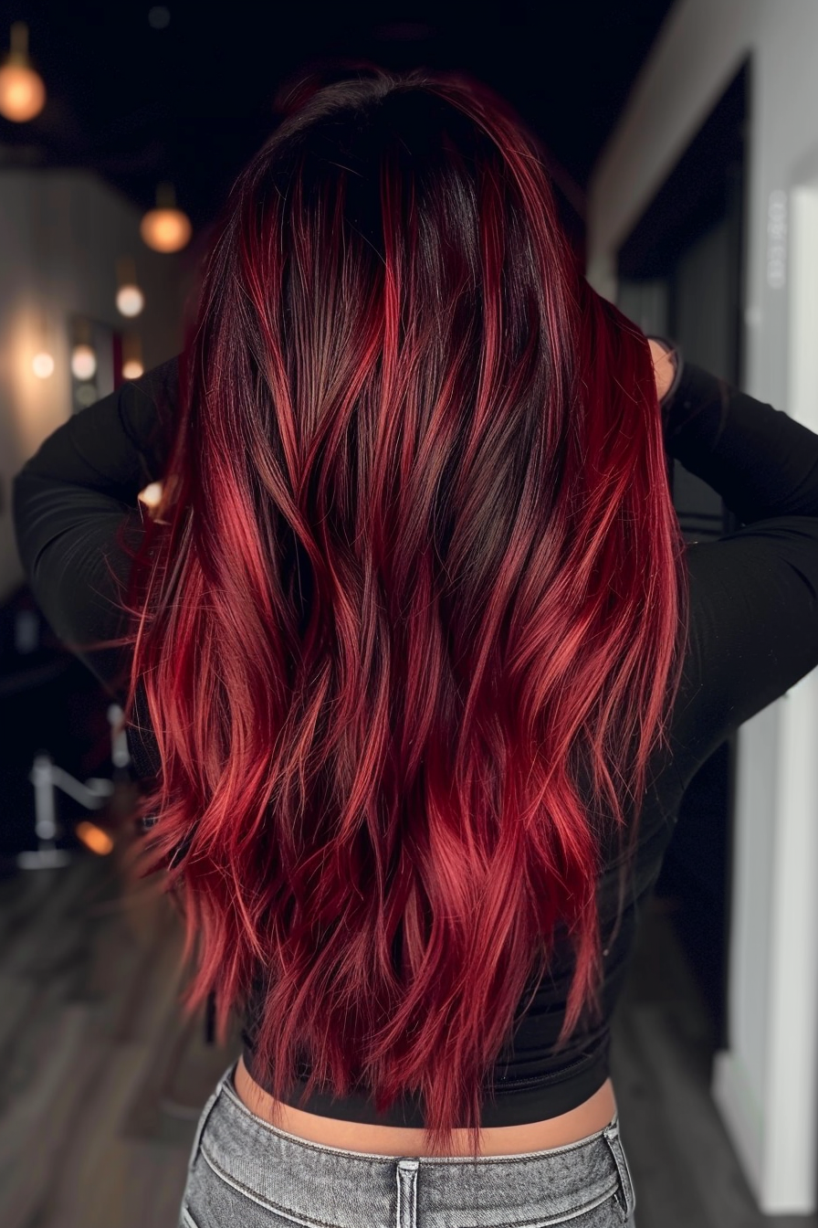 35+ Gorgeous Ways To Wear Red Highlights in Brown Hair - Flo's Blog