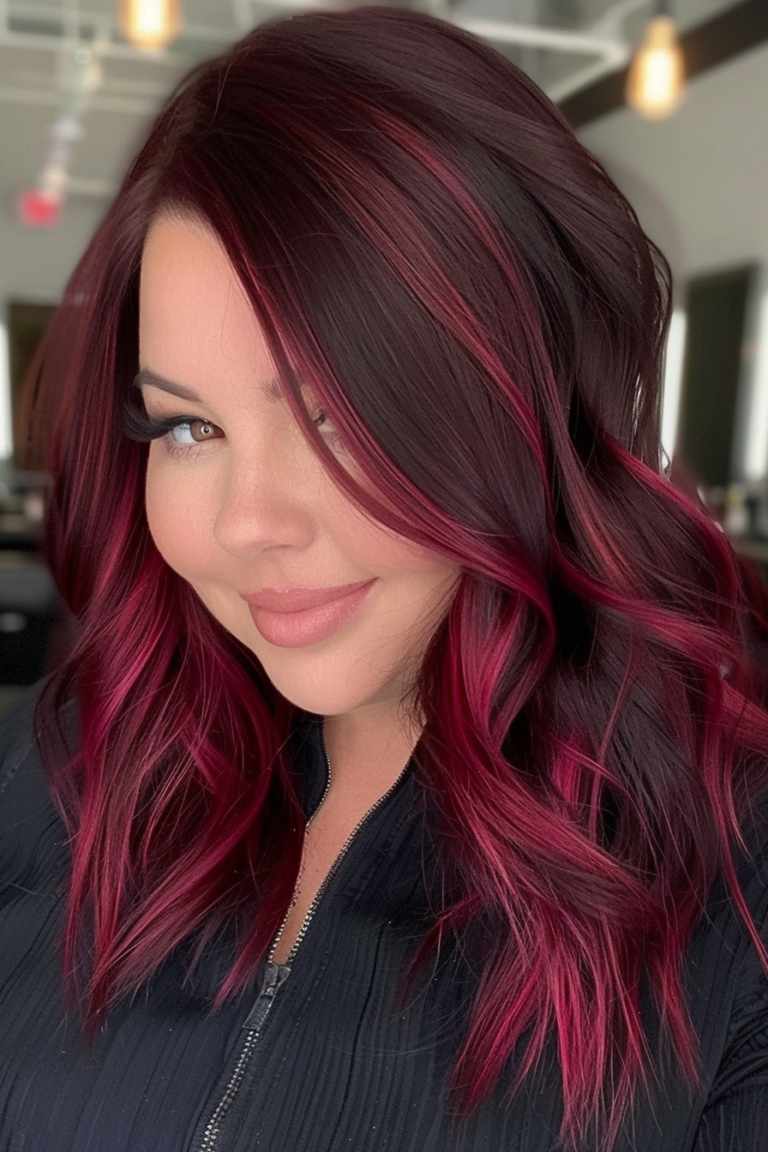 35+ Gorgeous Ways To Wear Red Highlights in Brown Hair - Flo's Blog