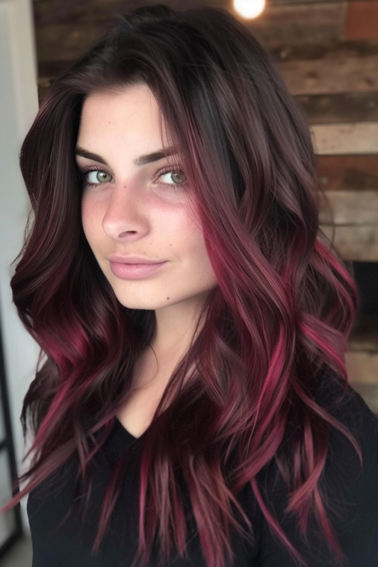 35+ Gorgeous Ways To Wear Red Highlights in Brown Hair - Flo's Blog