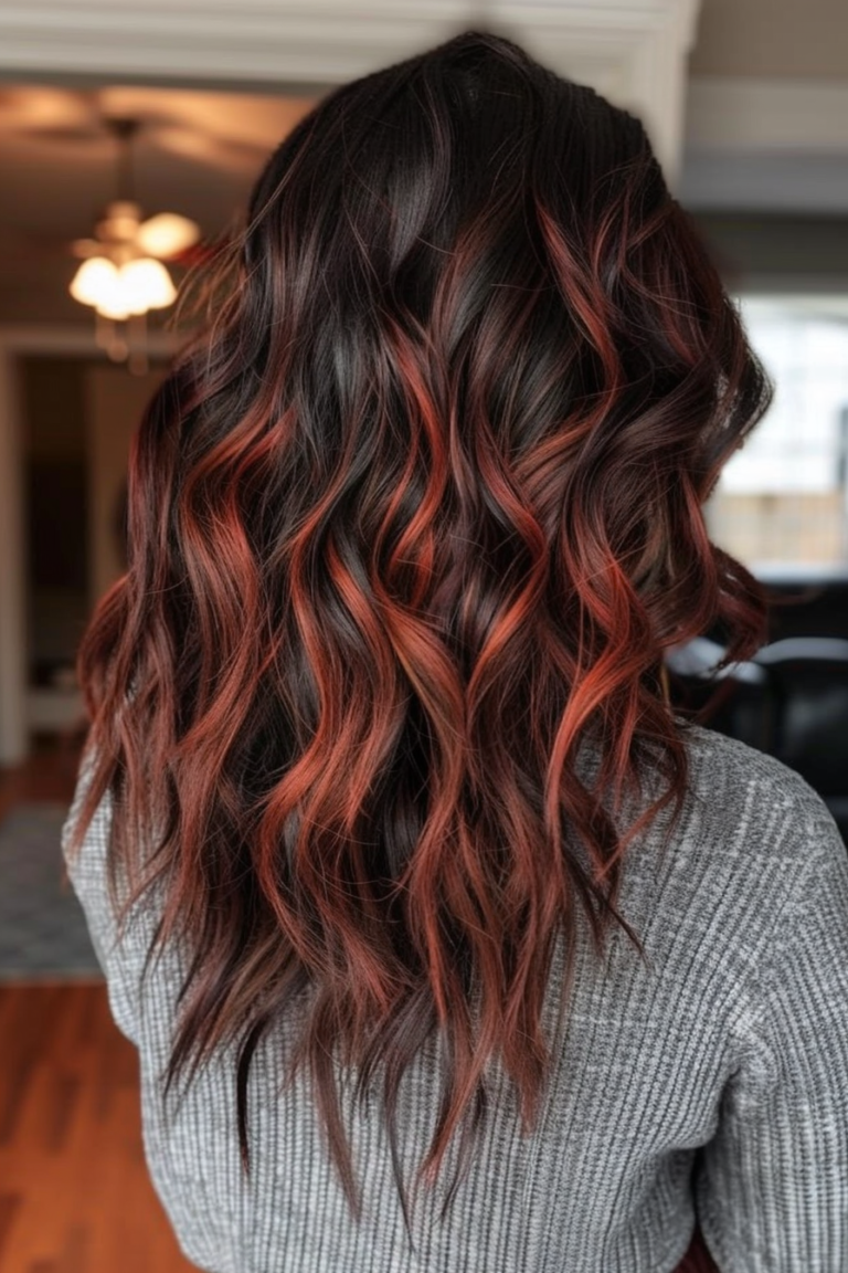 35+ Gorgeous Ways To Wear Red Highlights in Brown Hair - Flo's Blog