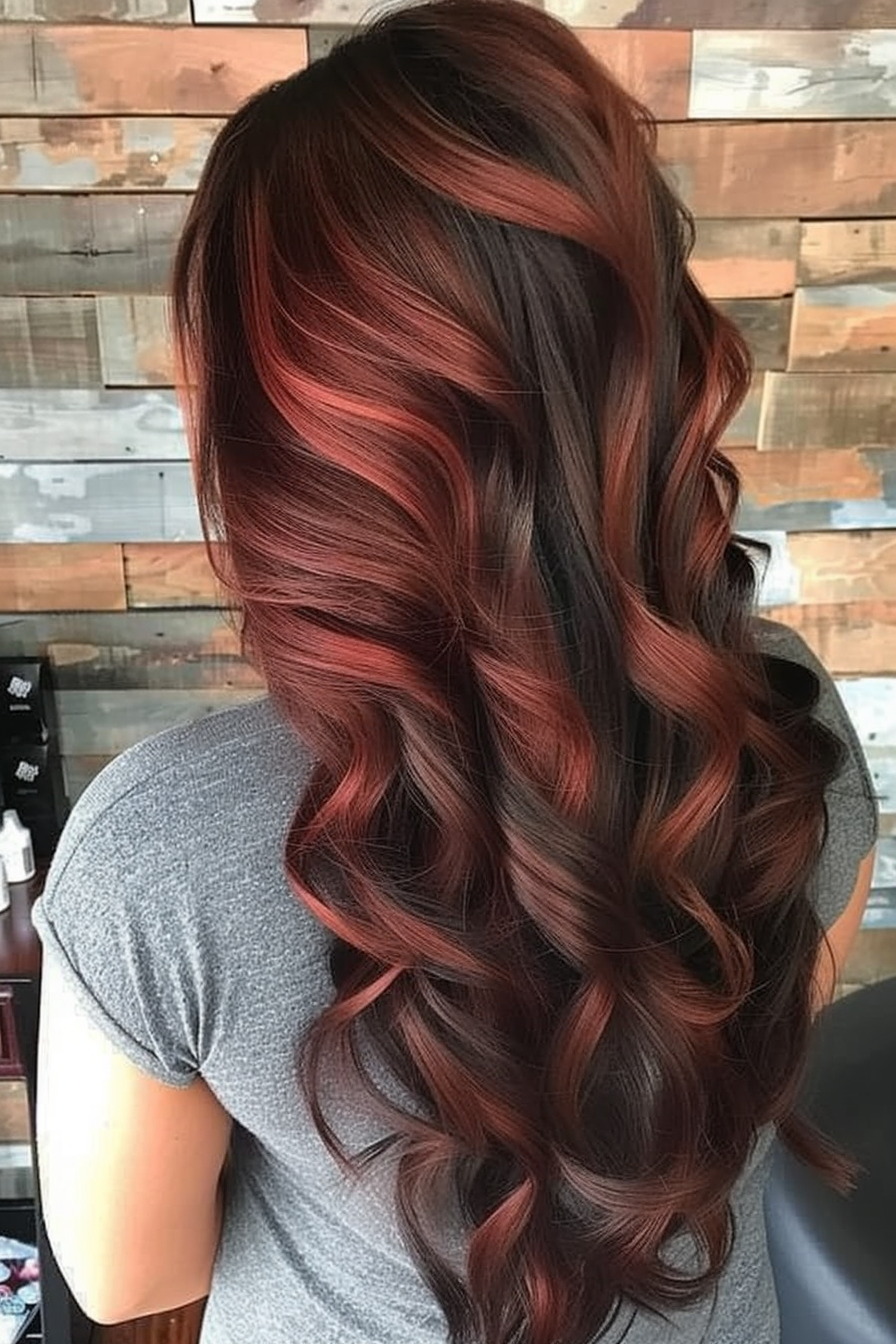 35+ Gorgeous Ways To Wear Red Highlights in Brown Hair - Flo's Blog