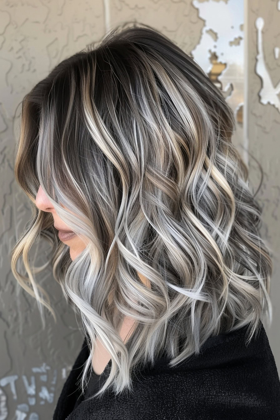 55+ Chic Silver Highlights and Gray Blending Ideas for Dark Hair - Flo ...