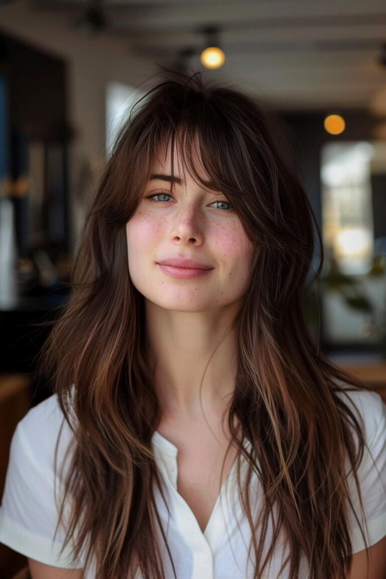 45 Stunning Examples of Long Hair With Bangs - Flo's Blog