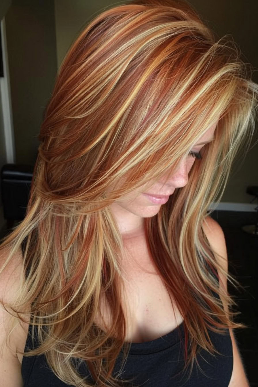 35+ Stunning Red Hair With Blonde Highlights Combos To Try This Year ...