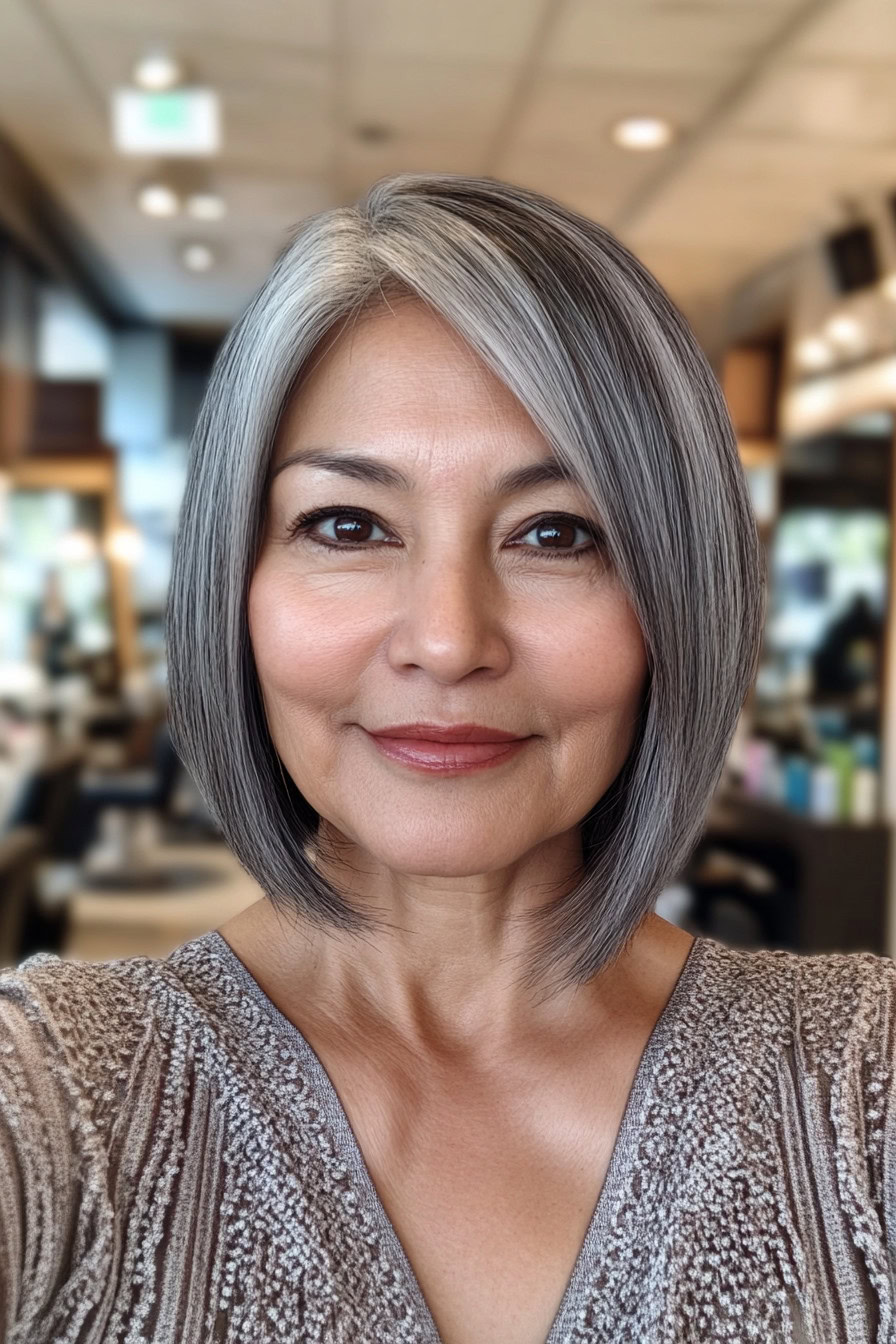 26 Gorgeous Salt And Pepper Bob Ideas - LaylaShine