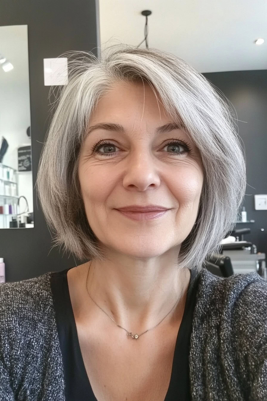 26 Gorgeous Salt And Pepper Bob Ideas - LaylaShine