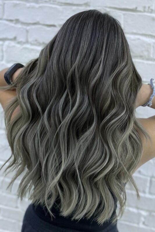 30+ Chic Silver Highlights and Gray Blending Ideas for Dark Hair (NEW ...