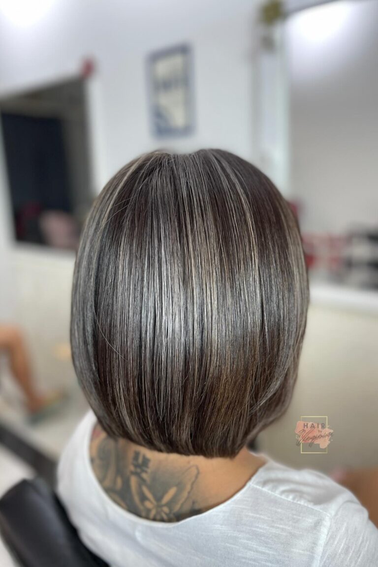 30+ Chic Silver Highlights And Gray Blending Ideas For Dark Hair (NEW ...
